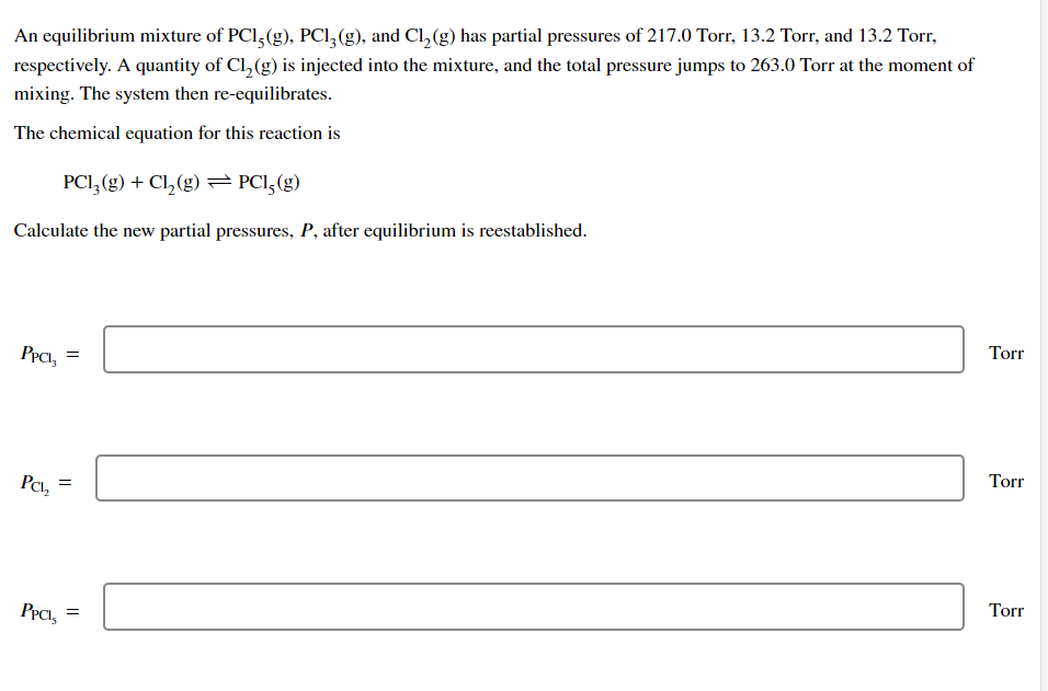 Solved An equilibrium mixture of PCl5( g),PCl3( g), and Cl2( | Chegg.com