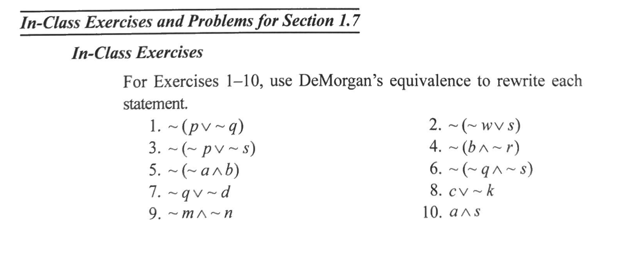 Solved ?bar ( In-Class Exercises and Problems for Section | Chegg.com