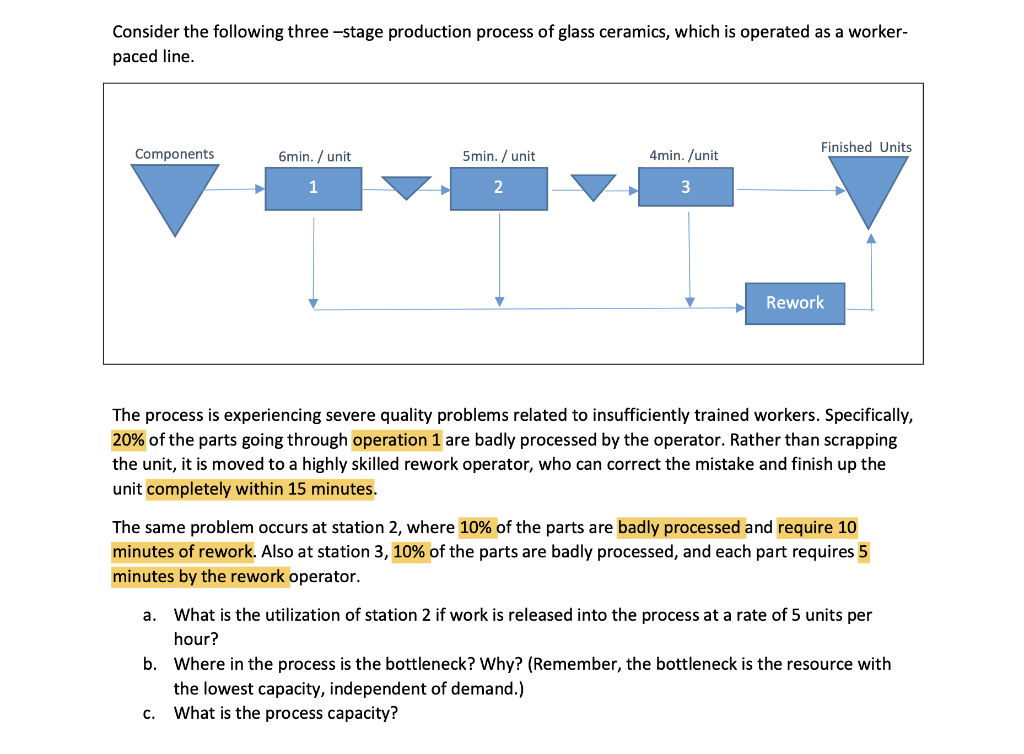 Solved Consider the following three-stage production process | Chegg.com