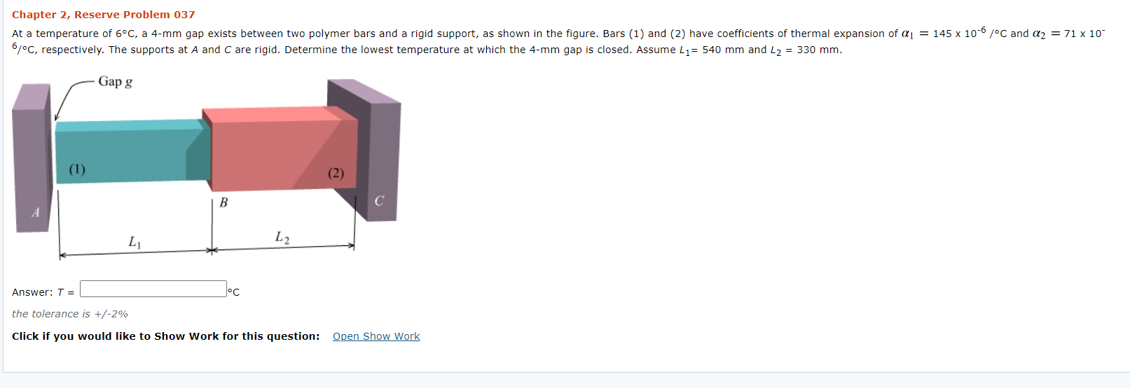 Solved Chapter 2, Reserve Problem 037 At a temperature of | Chegg.com