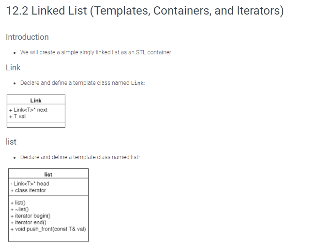 Solved 12.2 Linked List (Templates, Containers, and | Chegg.com