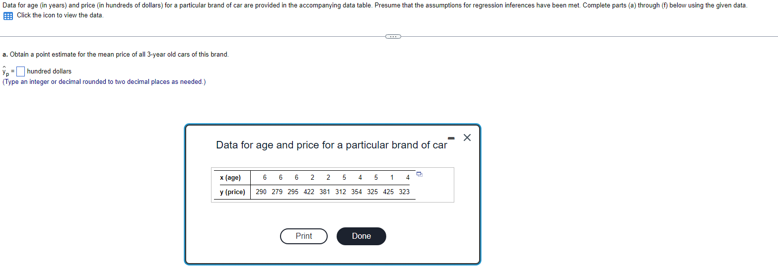 Solved Click the icon to view the dataa. ﻿Obtain a point | Chegg.com