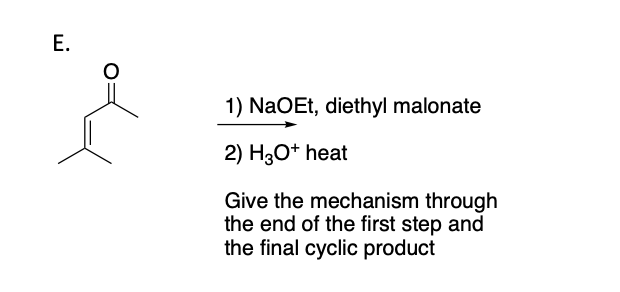 Solved 1) NaOEt, diethyl malonate 2) H3O+heat Give the | Chegg.com