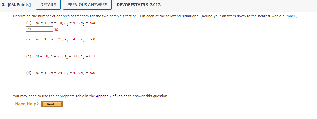 Solved 3. [0/4 Points] DETAILS PREVIOUS ANSWERS DEVORESTAT9 | Chegg.com