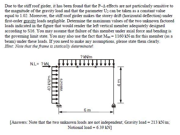 An isolated steel frame (i.e., there are no leaning | Chegg.com