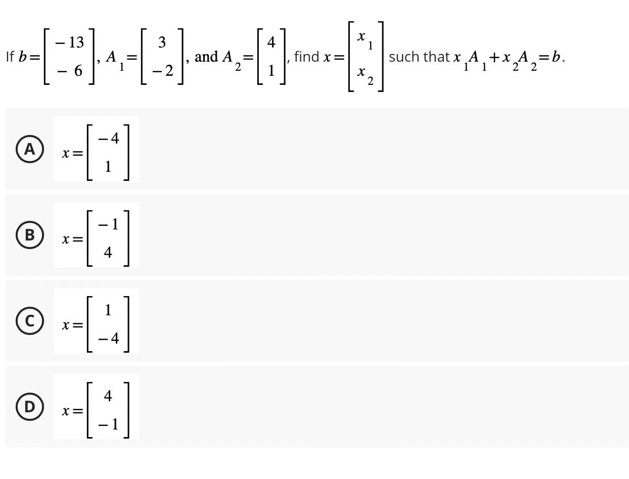 Solved \\( b=\\left[\\begin{array}{c}-13 \\\\ | Chegg.com