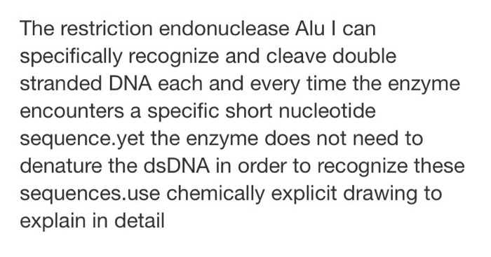 Solved The restriction endonuclease Alu I can specifically | Chegg.com