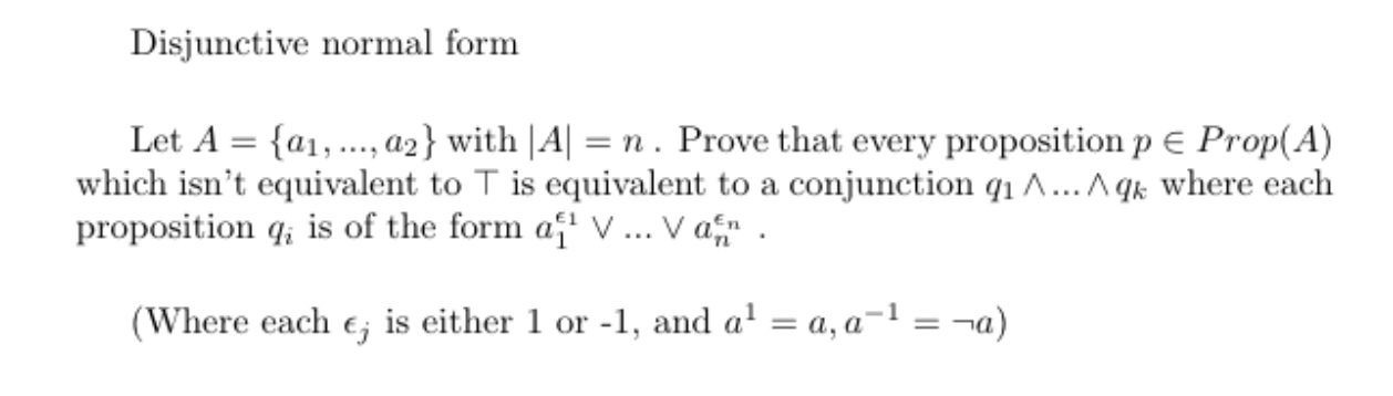 Solved Disjunctive normal form Let A = {(1, ..., 42} with | Chegg.com