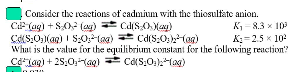 Solved Consider the reactions of cadmium with the | Chegg.com