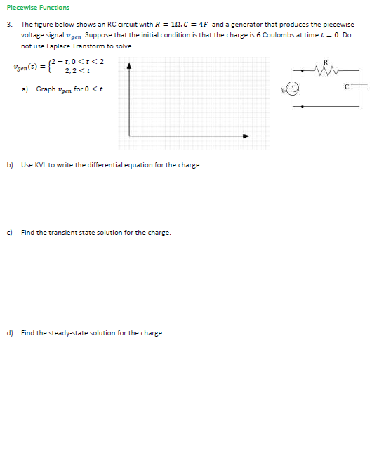 Solved 3. The figure below shows an RC circuit with | Chegg.com