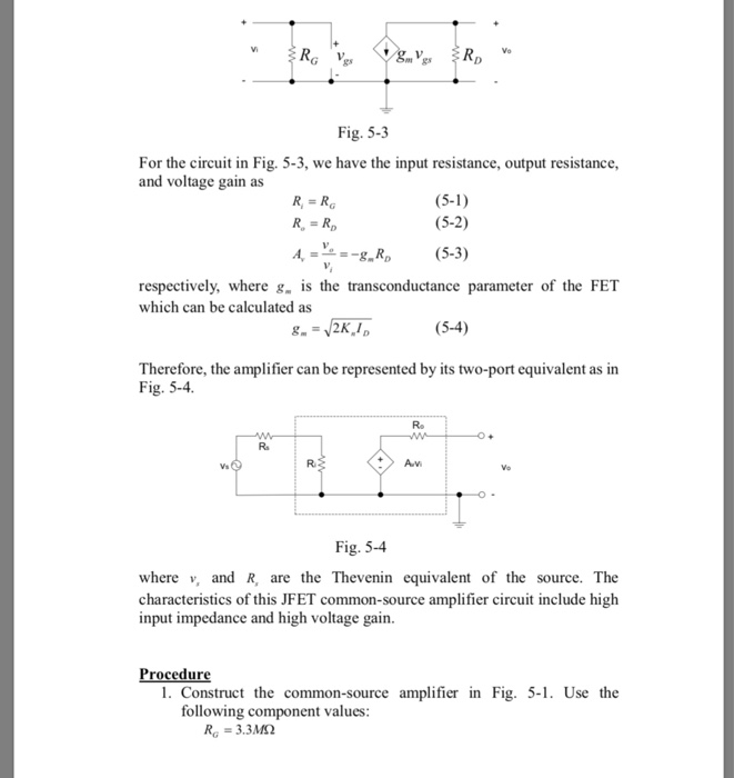 FET COMMON SOURCE AMPLIFIER Purpose To study the | Chegg.com
