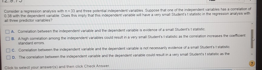 Solved Consider a regression analysis with n = 33 and three | Chegg.com