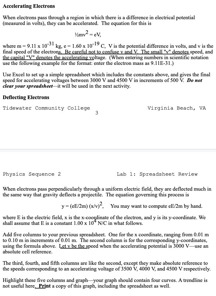 Accelerating Electrons When electrons pass through a | Chegg.com