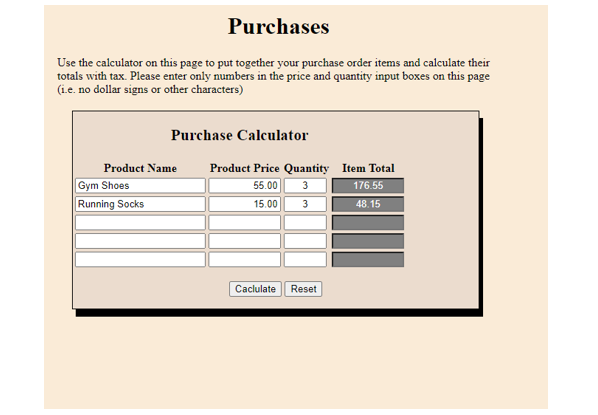 Create a purchase calculator. Your submission should | Chegg.com