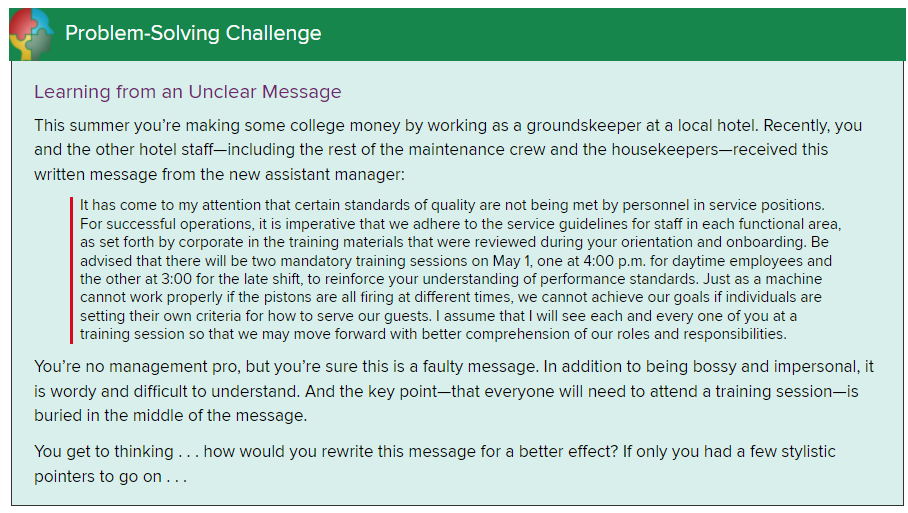 Solved Problem Solving Challenge Learning from an Unclear | Chegg.com