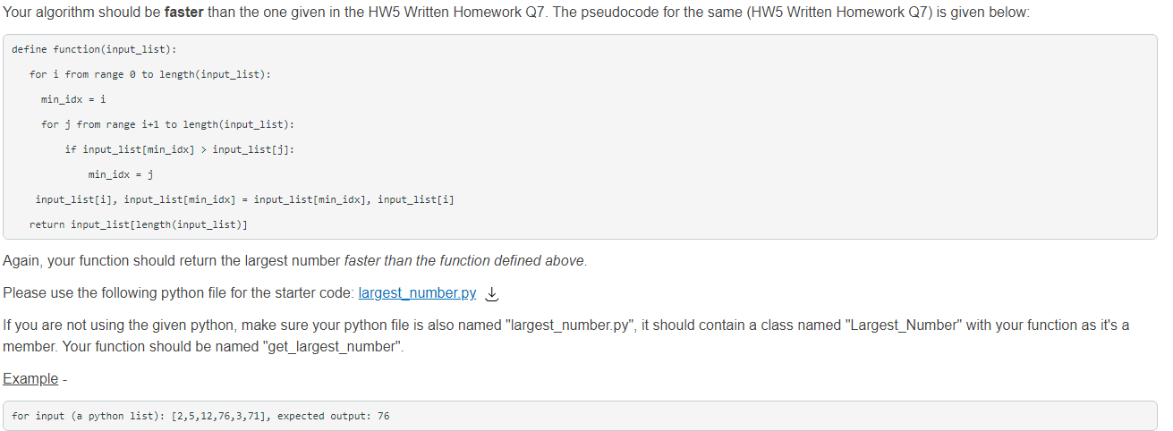 Solved Contents of largest_number.py: class | Chegg.com