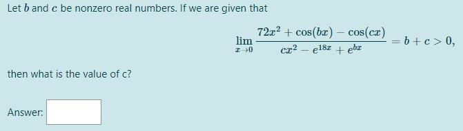 Solved Let band c be nonzero real numbers. If we are given | Chegg.com
