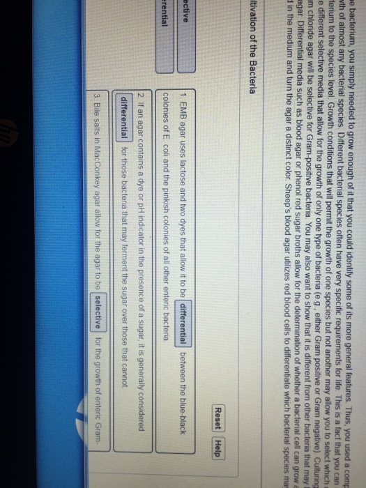 Solved Selective or differential. EMB agar uses lactose and | Chegg.com