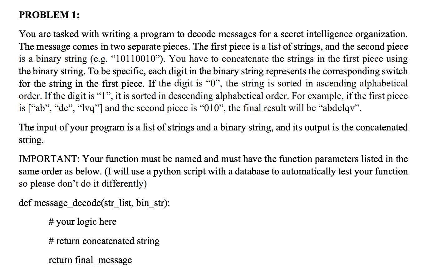 Solved PROBLEM 1: You are tasked with writing a program to | Chegg.com