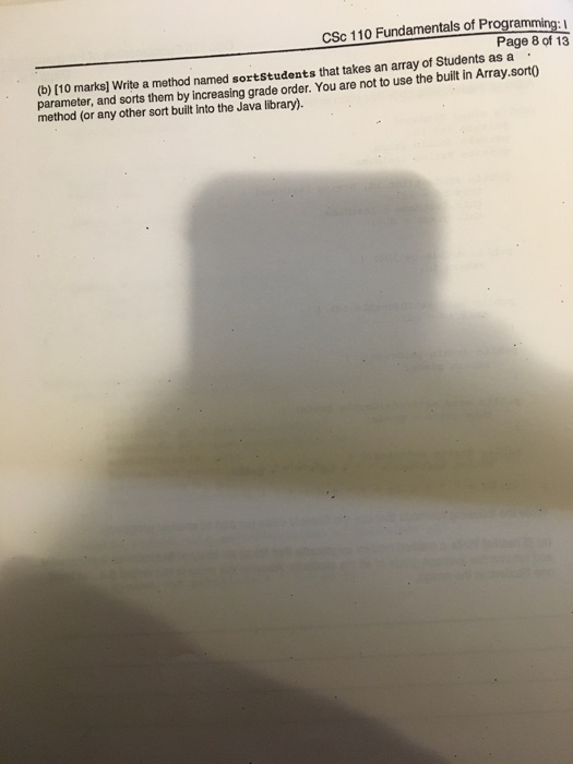 Solved CSc 110 Fundamentals of Programming: Question 8 [25 | Chegg.com