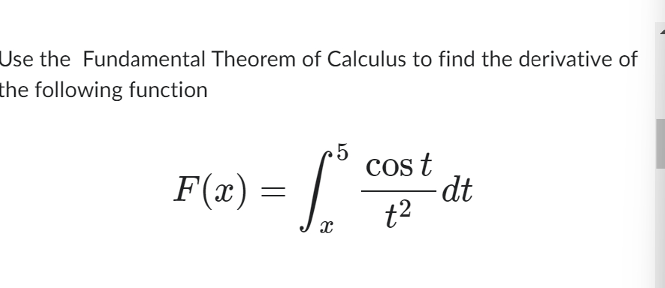 Solved Use the Fundamental Theorem of Calculus to find the | Chegg.com