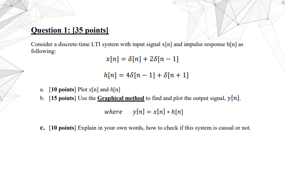 Solved Question 1: [35 points] Consider a discrete-time LTI | Chegg.com