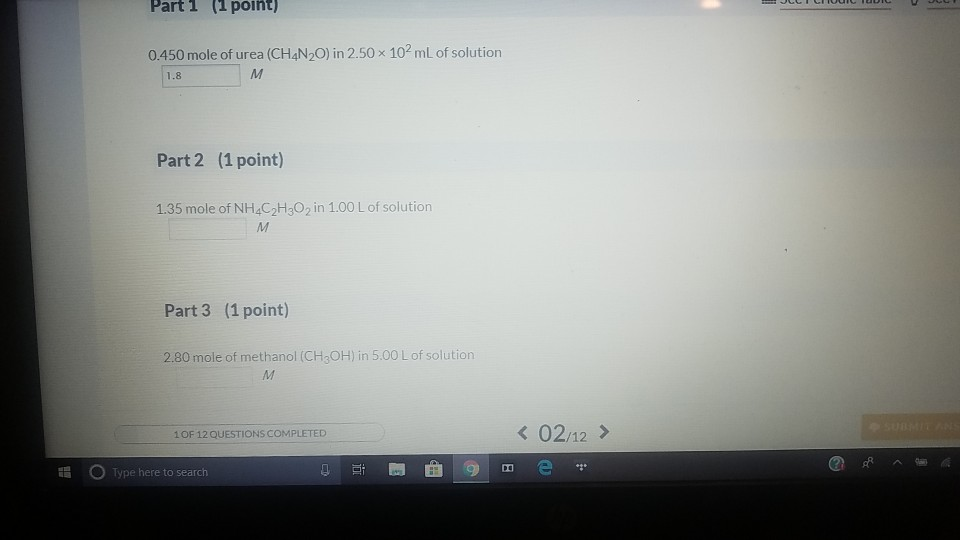 Solved (1 point) Part 1 See PeriodicTable See Hint A | Chegg.com