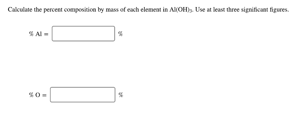 Solved Calculate the percent composition by mass of each | Chegg.com