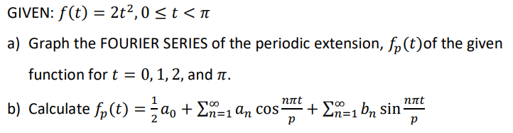 Solved = GIVEN: f(t) = 2t2,0 st