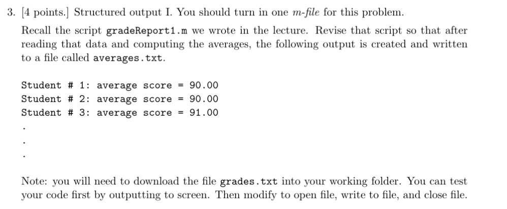 Solved MATHLAB HELP grades.txt (use this text file to answer | Chegg.com