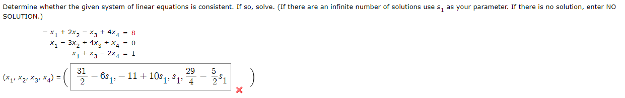 Solved Determine whether the given system of linear | Chegg.com