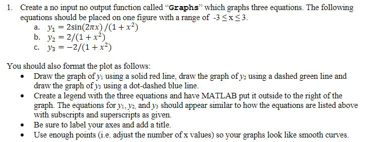 Solved 1. Create a no input no output function called | Chegg.com