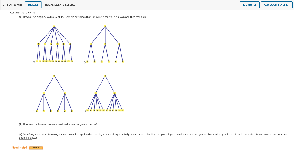 Solved 3. (-/1 Points) DETAILS BBBASICSTAT8 5.3.006. MY | Chegg.com