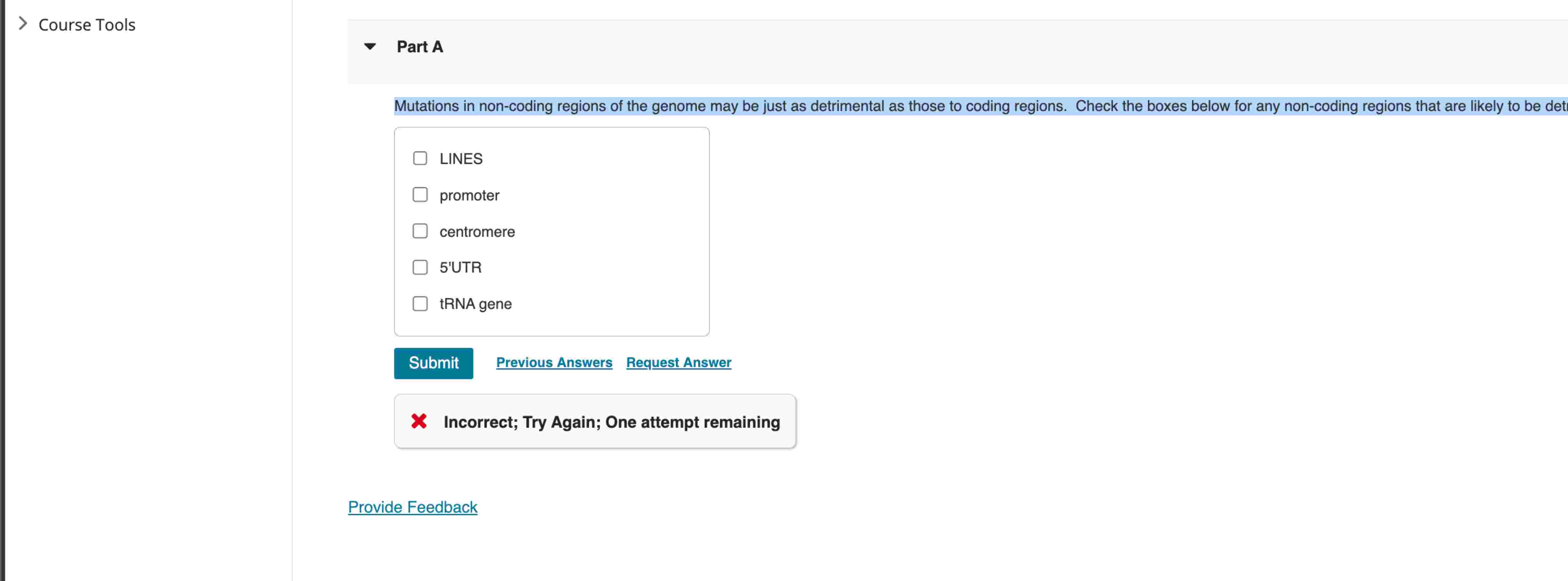 Solved Part AMutations in non-coding regions of the genome | Chegg.com