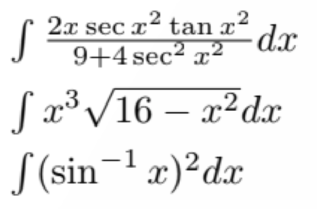 Solved How to solve these using trig substitution and | Chegg.com