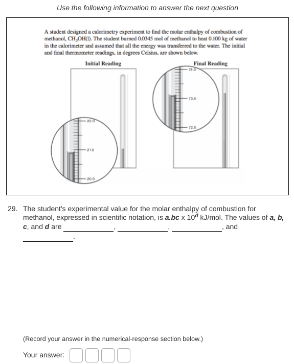 Solved Numeric Response Use the following information to | Chegg.com