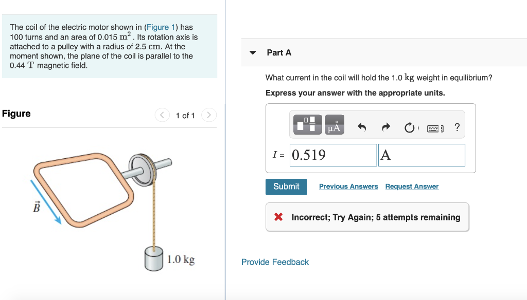 Solved The coil of the electric motor shown in (Figure 1) | Chegg.com