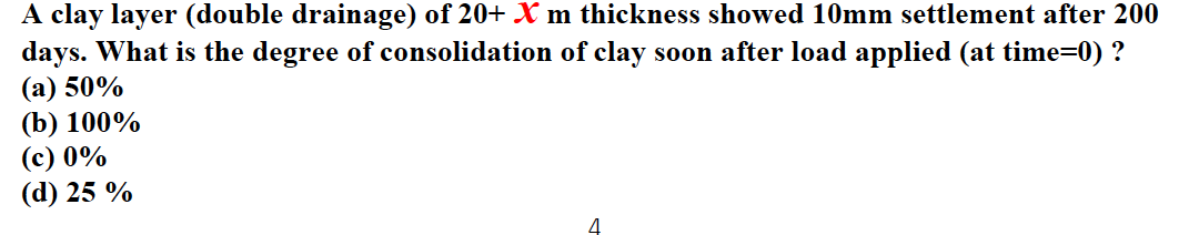 Solved A clay layer (double drainage) of 20+ X m thickness | Chegg.com