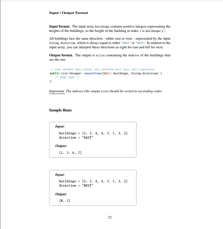 Solved Sunset Views and Matching Brackets Problem 1: Sunset | Chegg.com