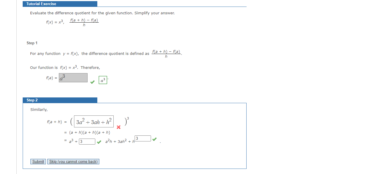Solved Tutorial Exercise Evaluate the difference quotient | Chegg.com Solved Tutorial Exercise Evaluate the difference quotient | Chegg.com
