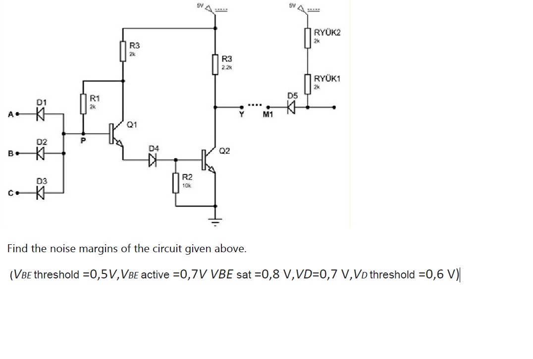 Solved Find the noise margins of the circuit given above. | Chegg.com