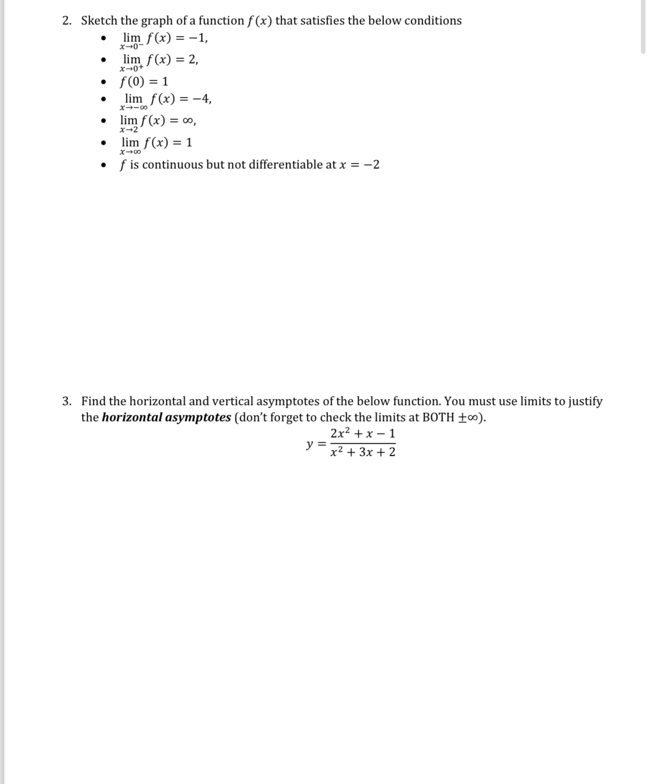 Solved 2. ﻿Sketch the graph of a function f(x) ﻿that | Chegg.com