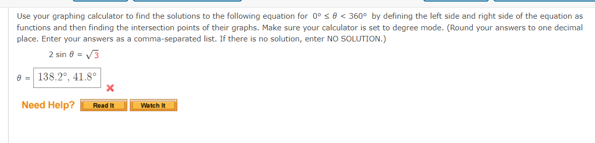 Solved Use your graphing calculator to find the solutions to | Chegg.com