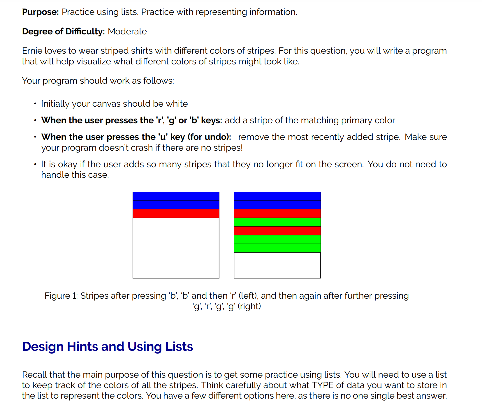 Solved Purpose: Practice using lists. Practice with | Chegg.com