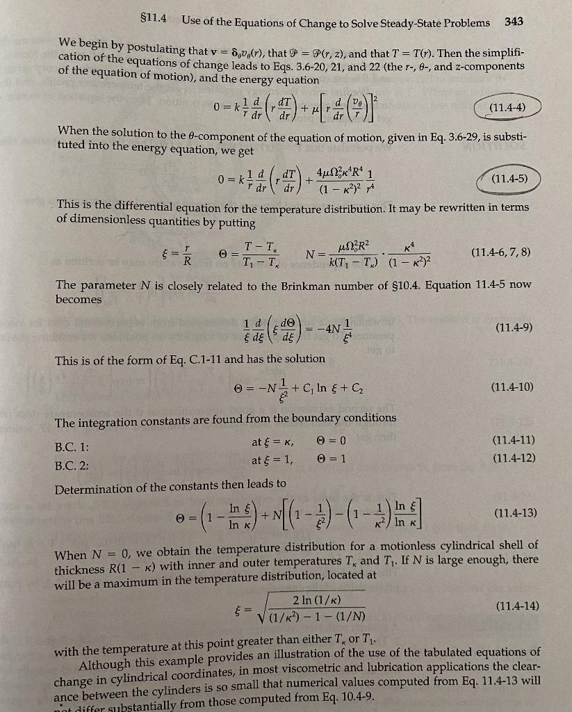 Solved EXAMPLE 11.4-2 Tangential Flow in an Annulus with | Chegg.com