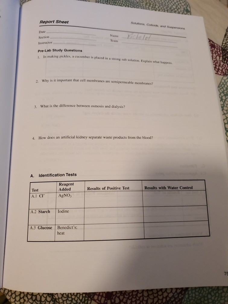 Solved PL Report Sheet Solutions, Colloids, and Suspensions | Chegg.com Solved PL Report Sheet Solutions, Colloids, and Suspensions | Chegg.com
