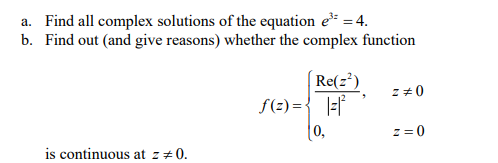 a. ﻿Find all complex solutions of the equation | Chegg.com