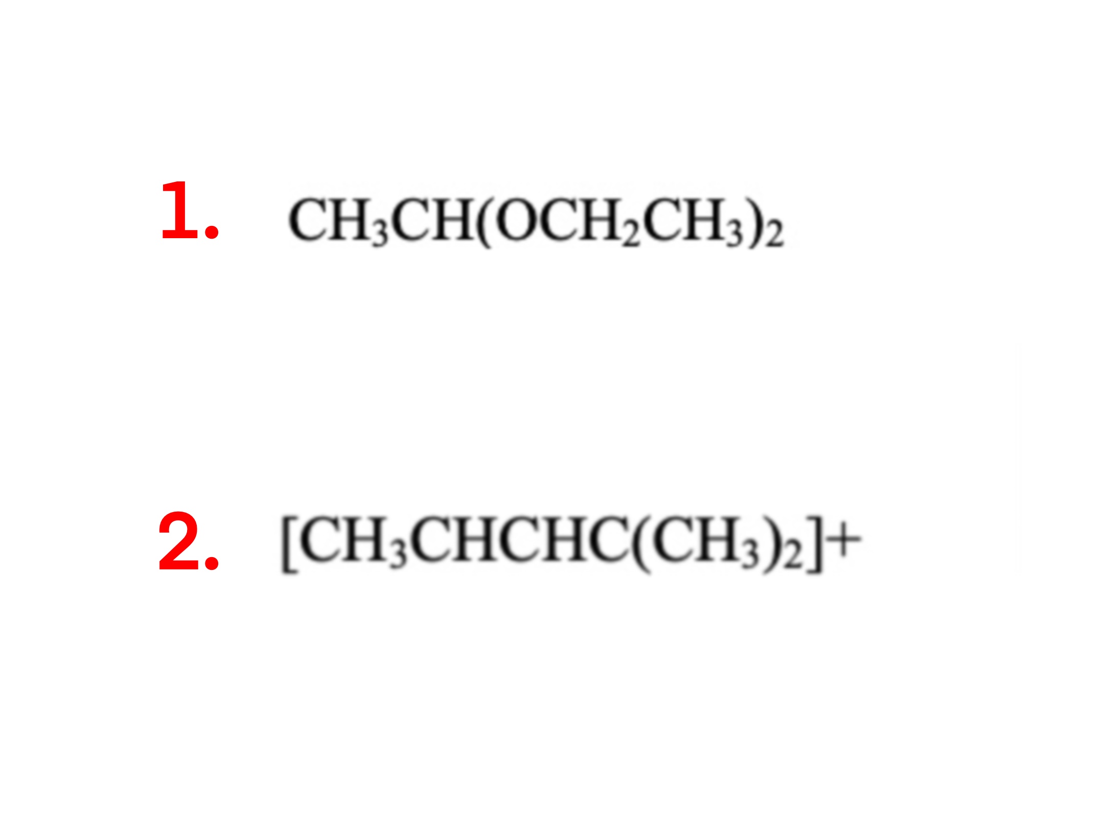 Solved For the following 2 ﻿condensed formulas do the | Chegg.com