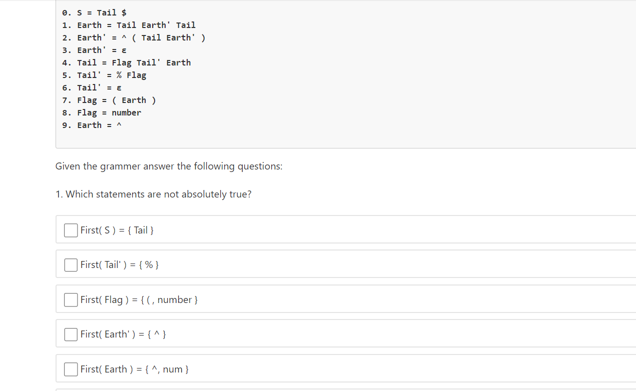 Solved O. S = Tail $ 1. Earth = Tail Earth' Tail 2. Earth' = | Chegg.com