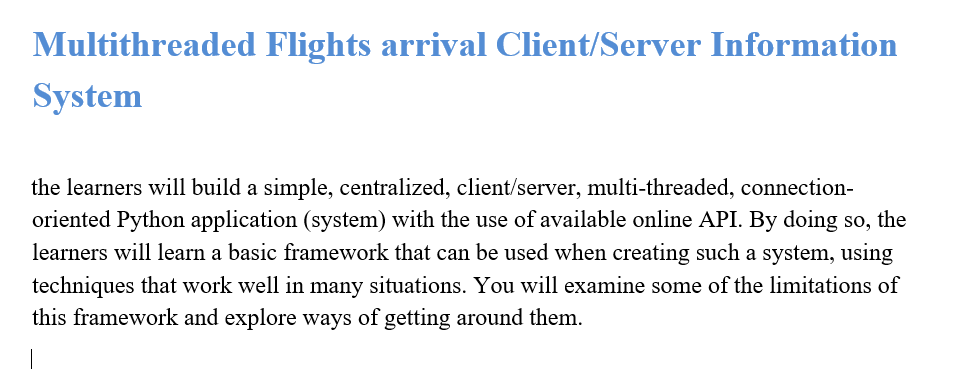 Solved Multithreaded Flights arrival Client/Server | Chegg.com